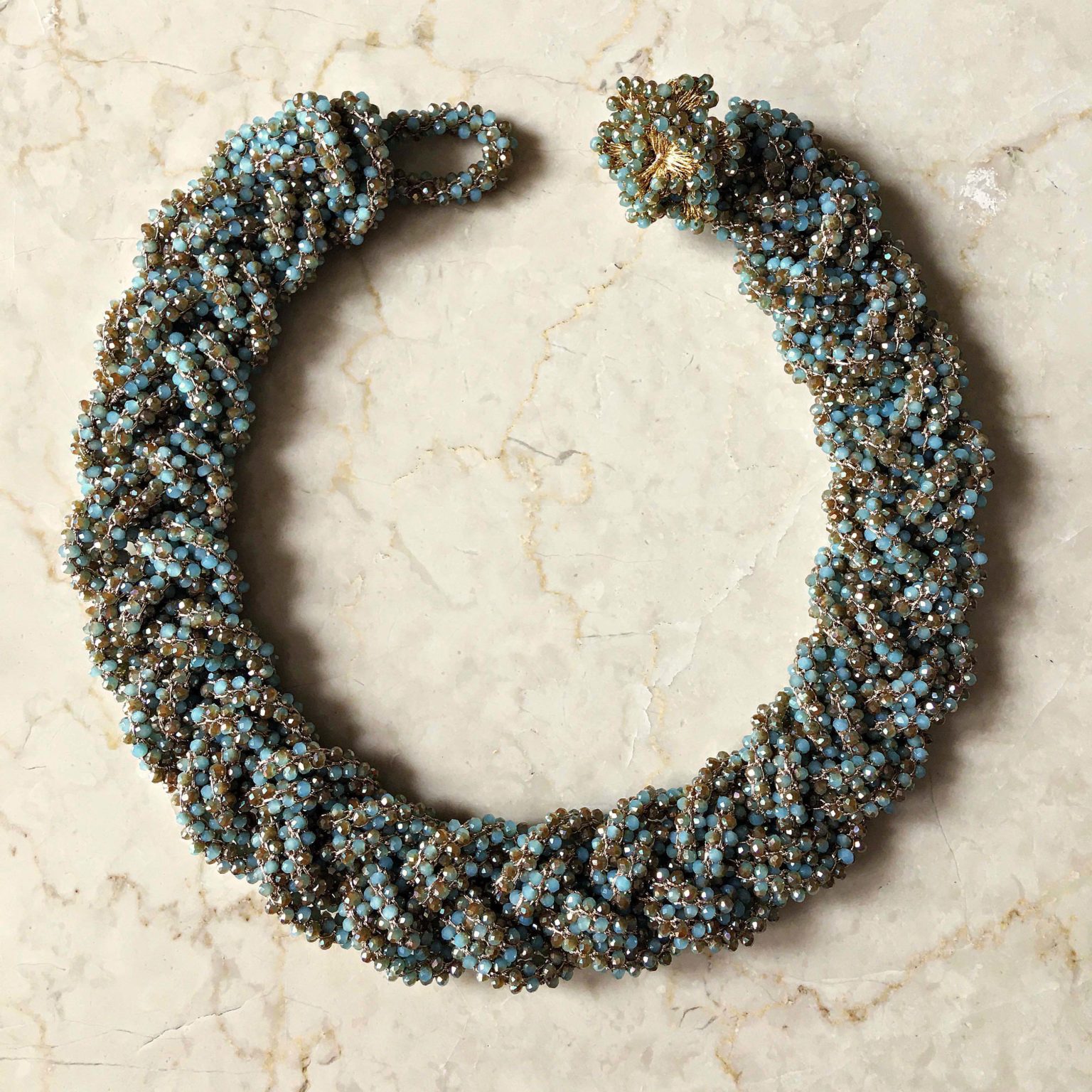 Eternity Crystal Rope Plaited Collar Necklace • St Erasmus