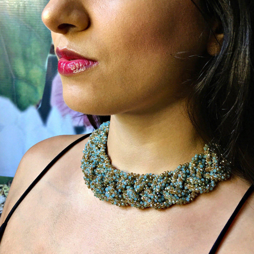 Eternity Crystal Rope Plaited Collar Necklace • St Erasmus